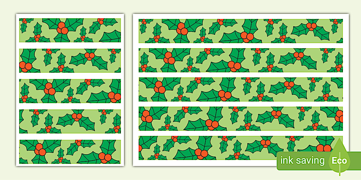 Holly Display Borders (teacher made) - Twinkl