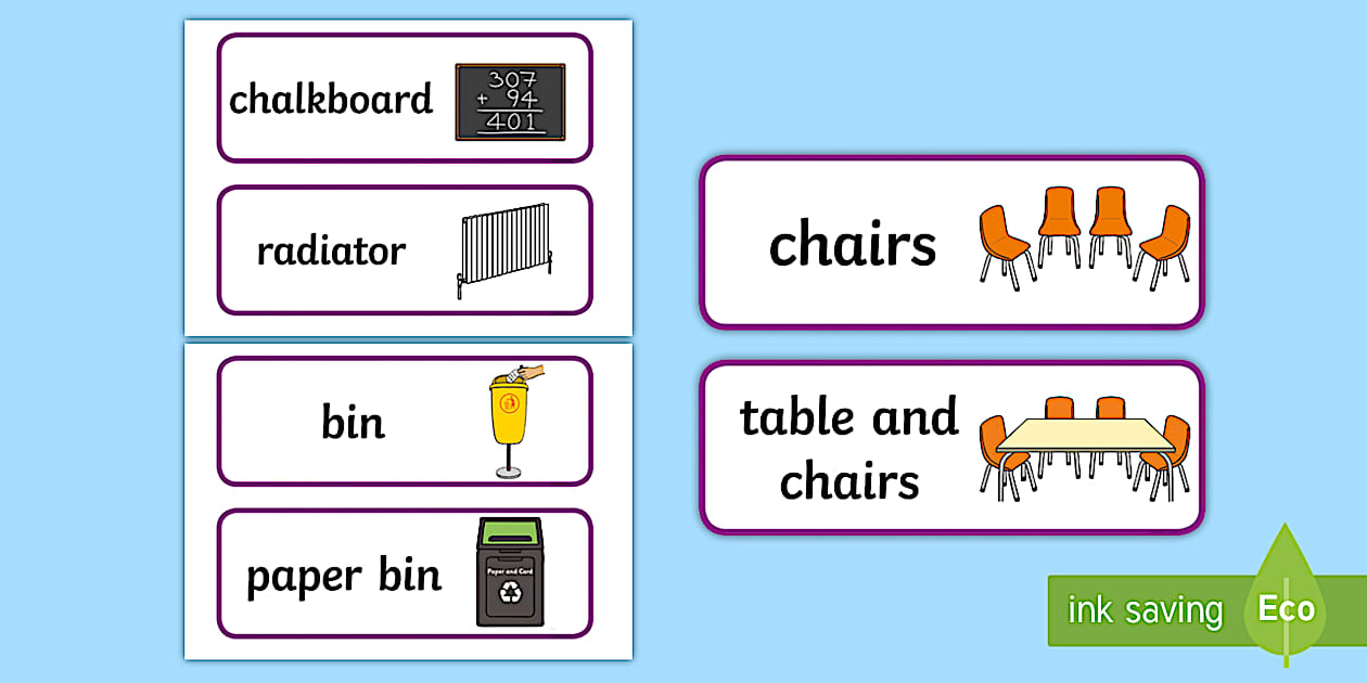 👉 ESL Classroom Labels | Furniture