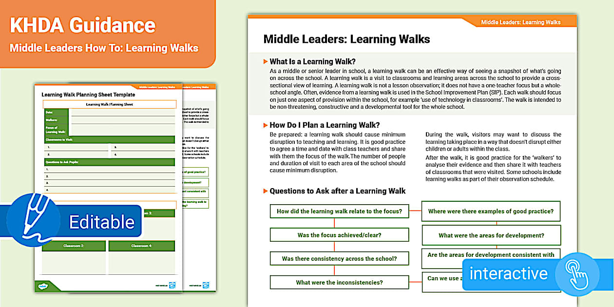 KHDA Guidance - Middle Leaders How To: Learning Walks