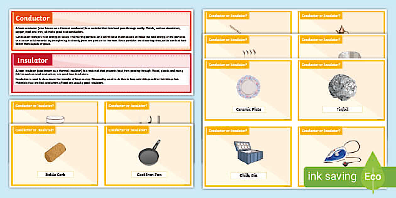 Conductor or Insulator Sorting Cards (teacher made) - Twinkl