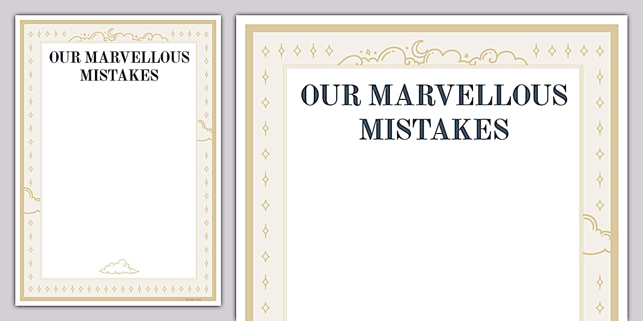Celestial-Themed Our Marvellous Mistakes Display Poster