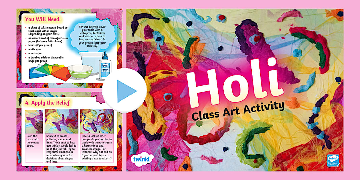 KS2 Holi Class Art Activity (teacher made) - Twinkl