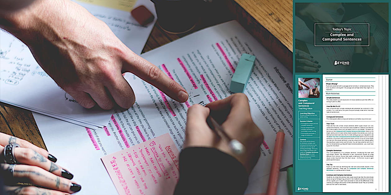 Compound and Complex Sentences Worksheet Pack - Beyond