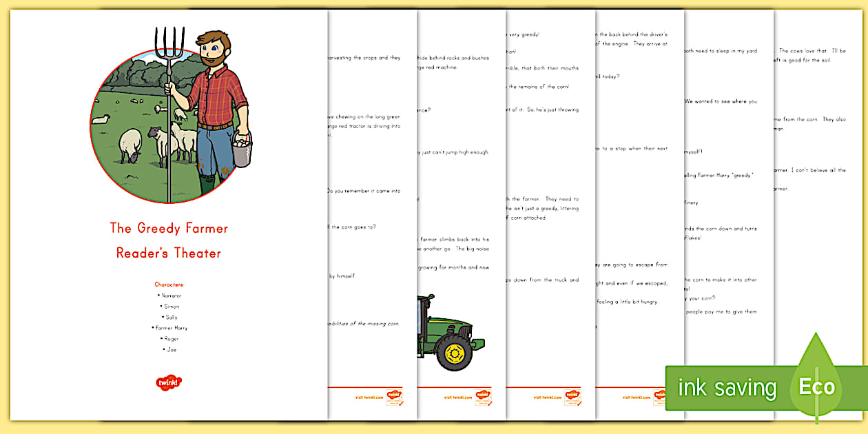 The Greedy Farmer Reader's Theater (Teacher-Made) - Twinkl