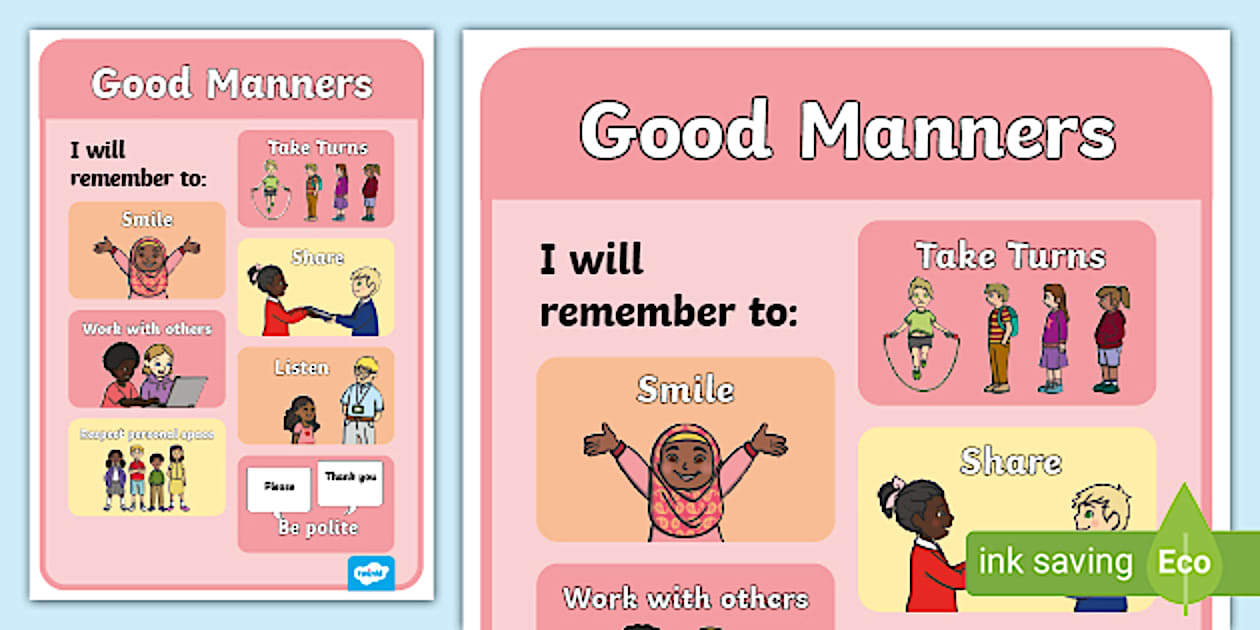 Good Manners Poster | Classroom Display Resources - Twinkl