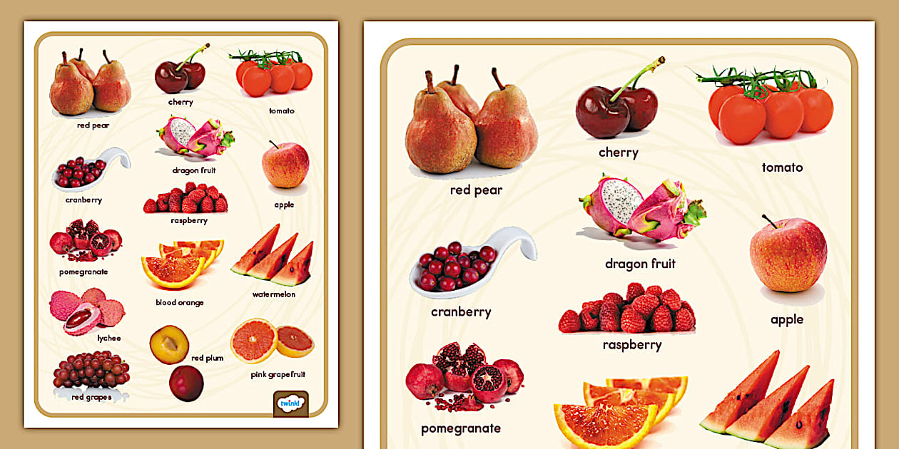 Red Fruits Poster (teacher made) - Twinkl
