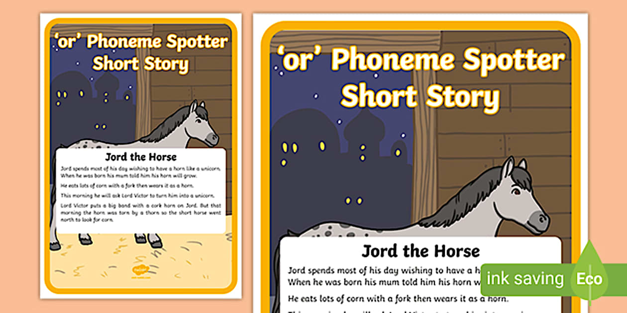 Editable 'or' Phoneme Spotter Short Story - Twinkl