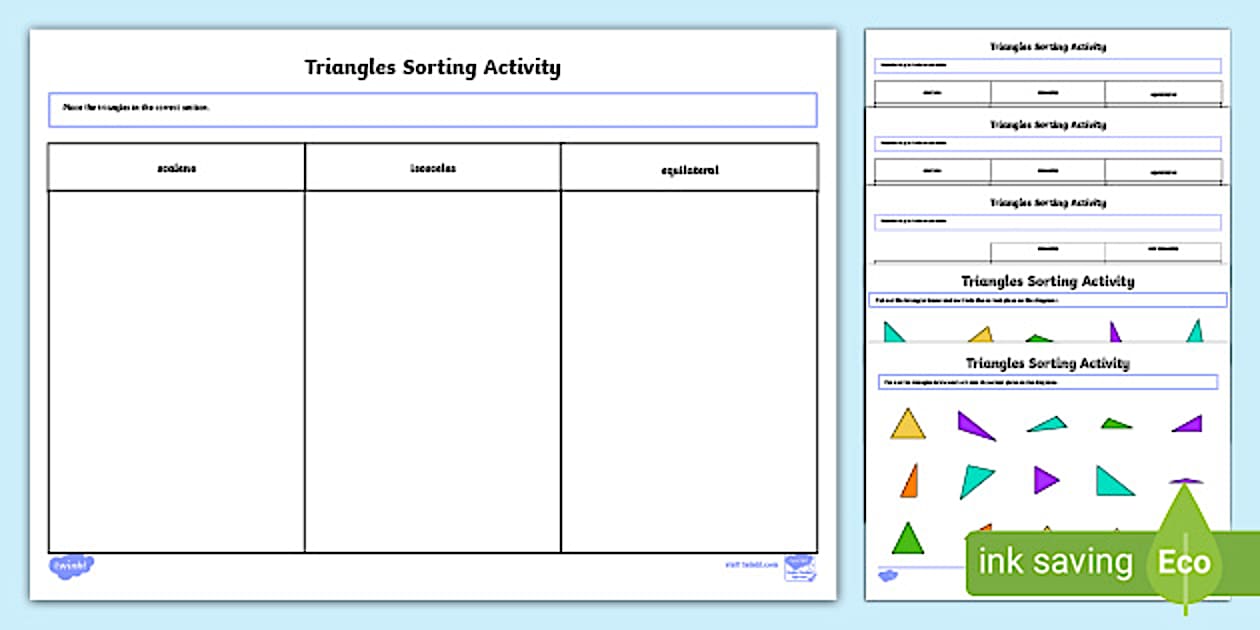 Classifying Triangles Activity PDF Resource Pack - Twinkl