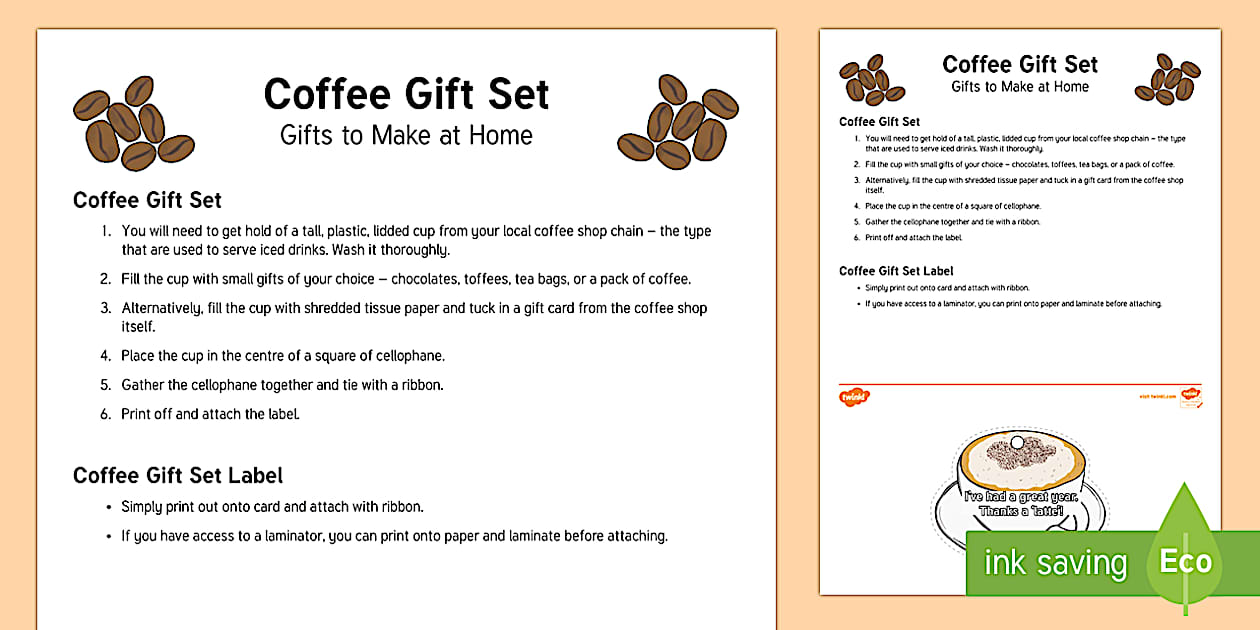 Coffee Set Teacher Gift Step-by-Step Instructions