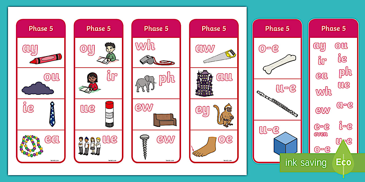 Phonics Phase 5 Graphemes Bookmarks (teacher made) - Twinkl