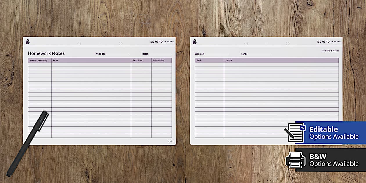 Student Homework Tracker (teacher made) - Twinkl