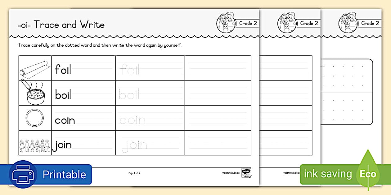 Grade 2 Phonics Trace and Write oi (teacher made) - Twinkl