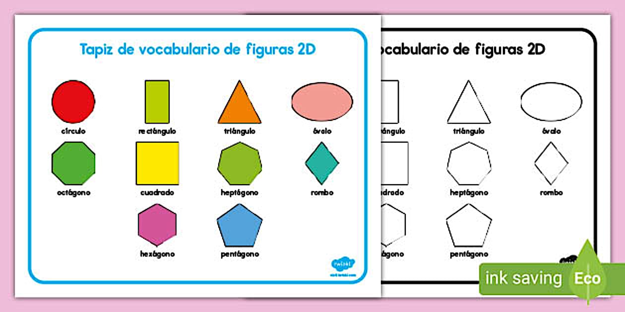 Vocabulario de figuras 2D / Twinkl USA (teacher made)