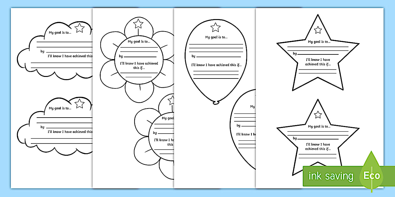 My Goals Activity Cut-Outs (teacher made) - Twinkl