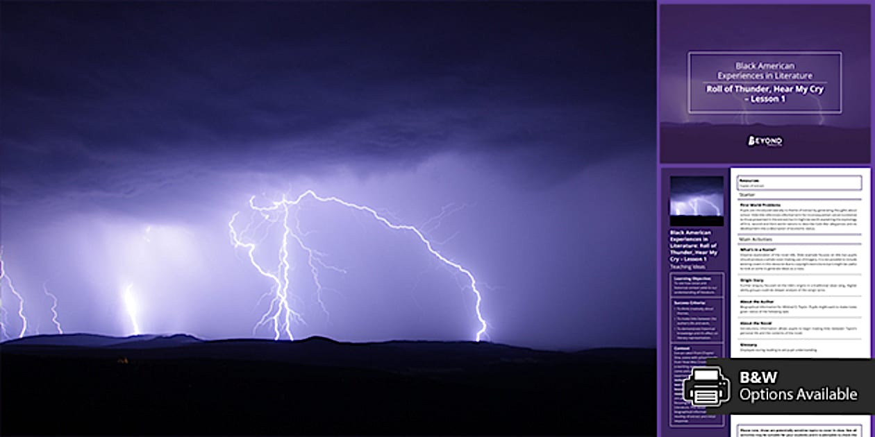 Roll of Thunder, Hear My Cry Lessons | Black American Lit