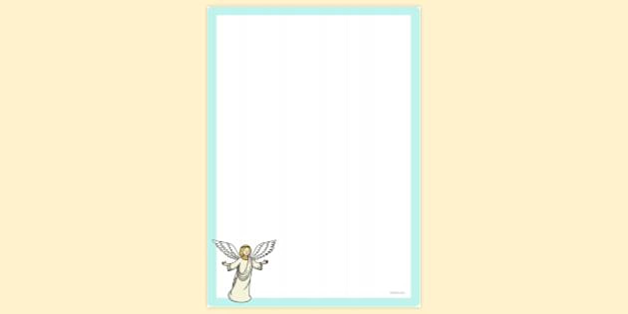Simple Blank Angel Page Border | Page Borders | Twinkl
