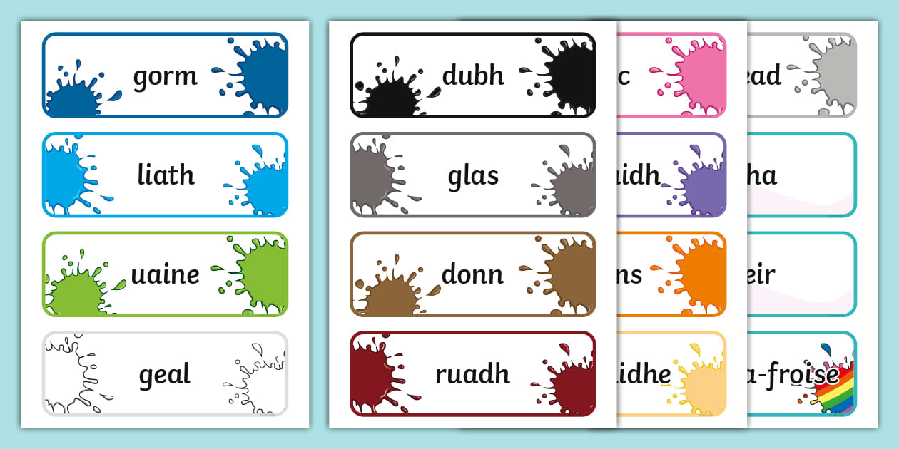 FREE! - Scottish Gaelic Colour Word Cards - Teaching Resources