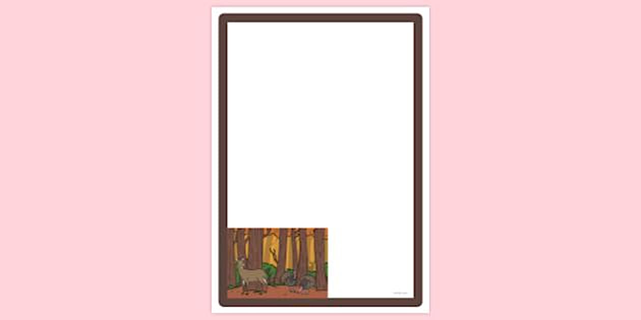 Forest with Deer and Turkeys Page Border (teacher made)