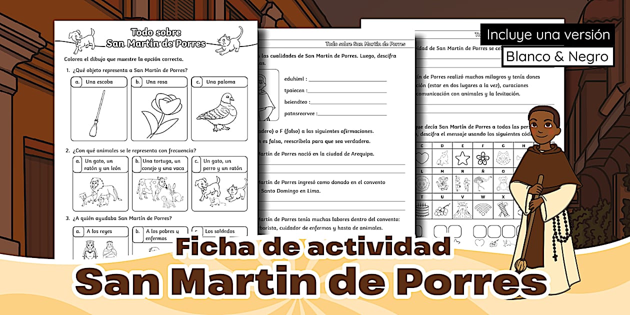 Ficha de trabajo sobre San Martín de Porres