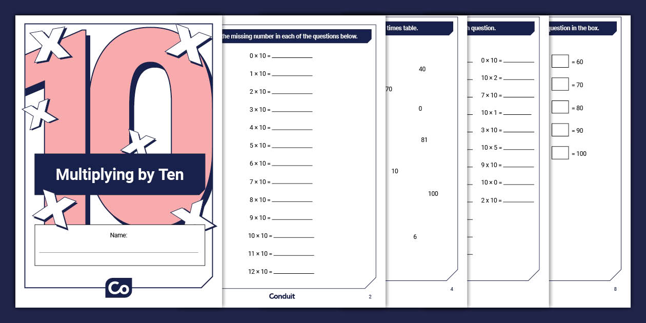 Multiplying By 10 Activity Booklet for ASN Learners - Twinkl
