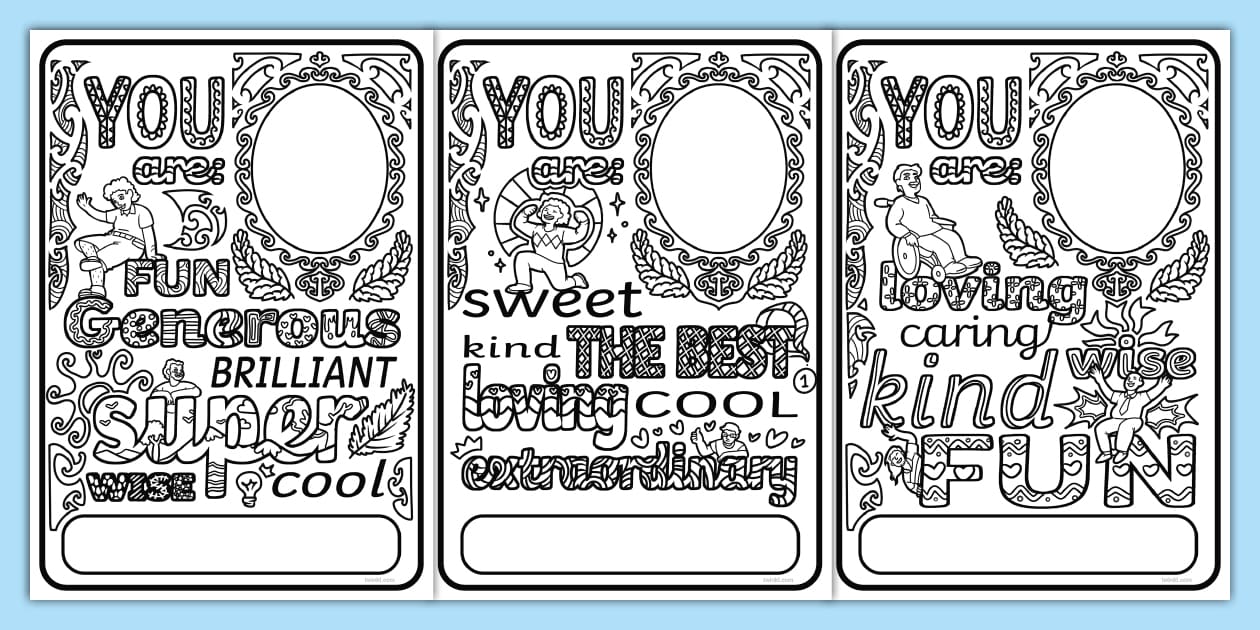Father Figure Qualities Colouring Sheet