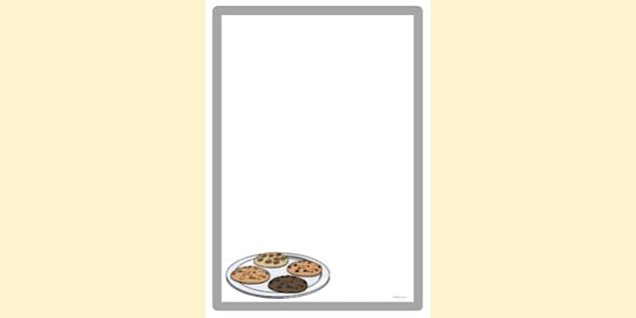 Plate with 4 Biscuits Page Border | Page Borders | Twinkl