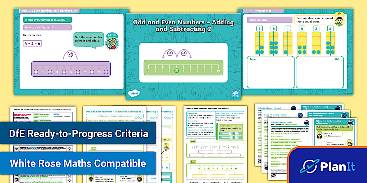 👉 Y1 Odd And Even Numbers Adding And Subtracting 2 Planit Maths Lesson 21