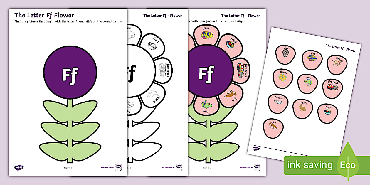 Letter F Flower Activity Sheet (teacher made) - Twinkl