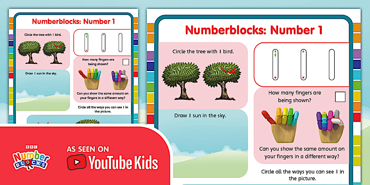 Numberblocks: Number 1 Worksheet (Teacher-Made) - Twinkl