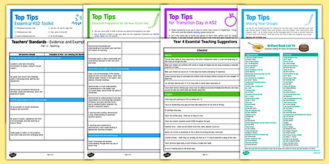 Teaching in Y4 Resource Pack - Transition to Year 4 Activities