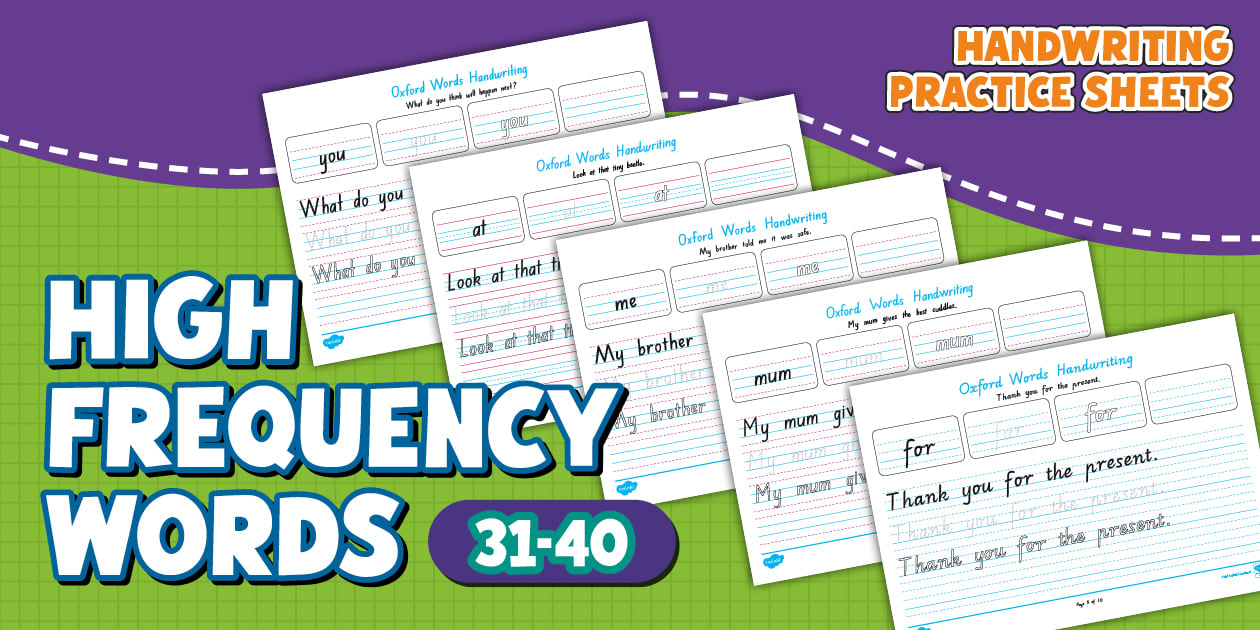 High Frequency Words 31-40