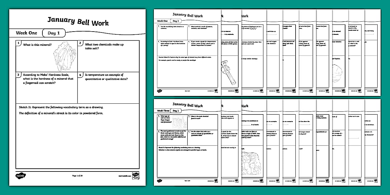 Sixth Grade Science January Bell Work Bundle (Teacher-Made)