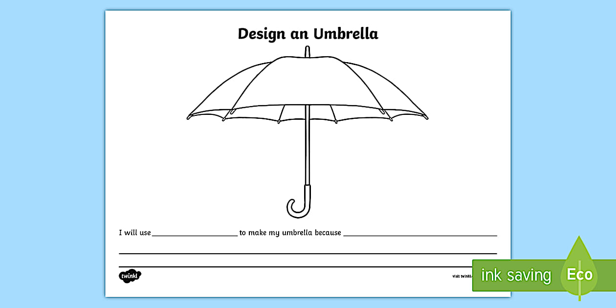 Editable Design an Umbrella Worksheet (teacher made)