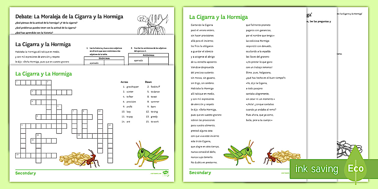 Black and White Spanish Literature Lesson Pack to Support Teaching on 'La