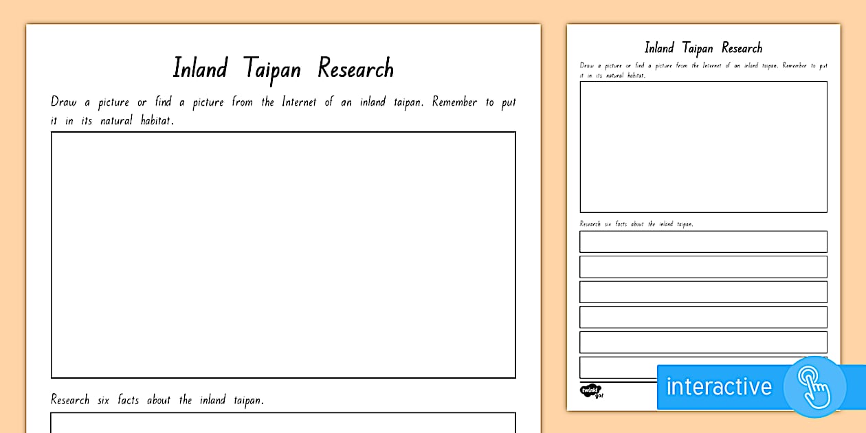 Inland Taipan Worksheet / Worksheet to Support Teaching on Pages 182 to ...