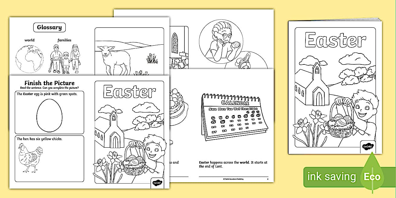 Read and Colour Non-Fiction Booklet: Easter (teacher made)