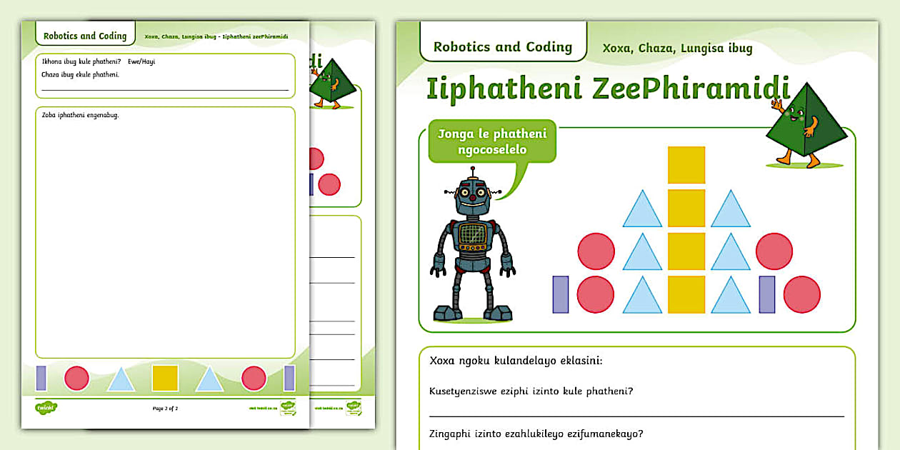 Grade 3 Robotics And Coding Pattern Debugging Pyramid Pattern Isixhosa