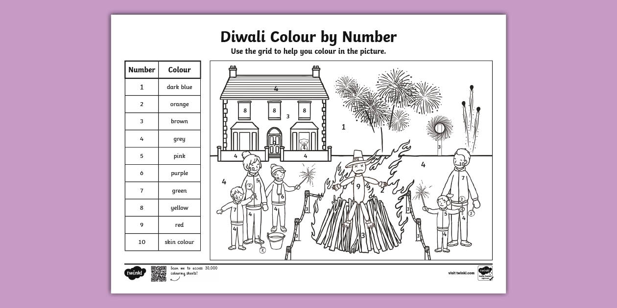 Bonfire Night Color by Number (Teacher-Made) - Twinkl