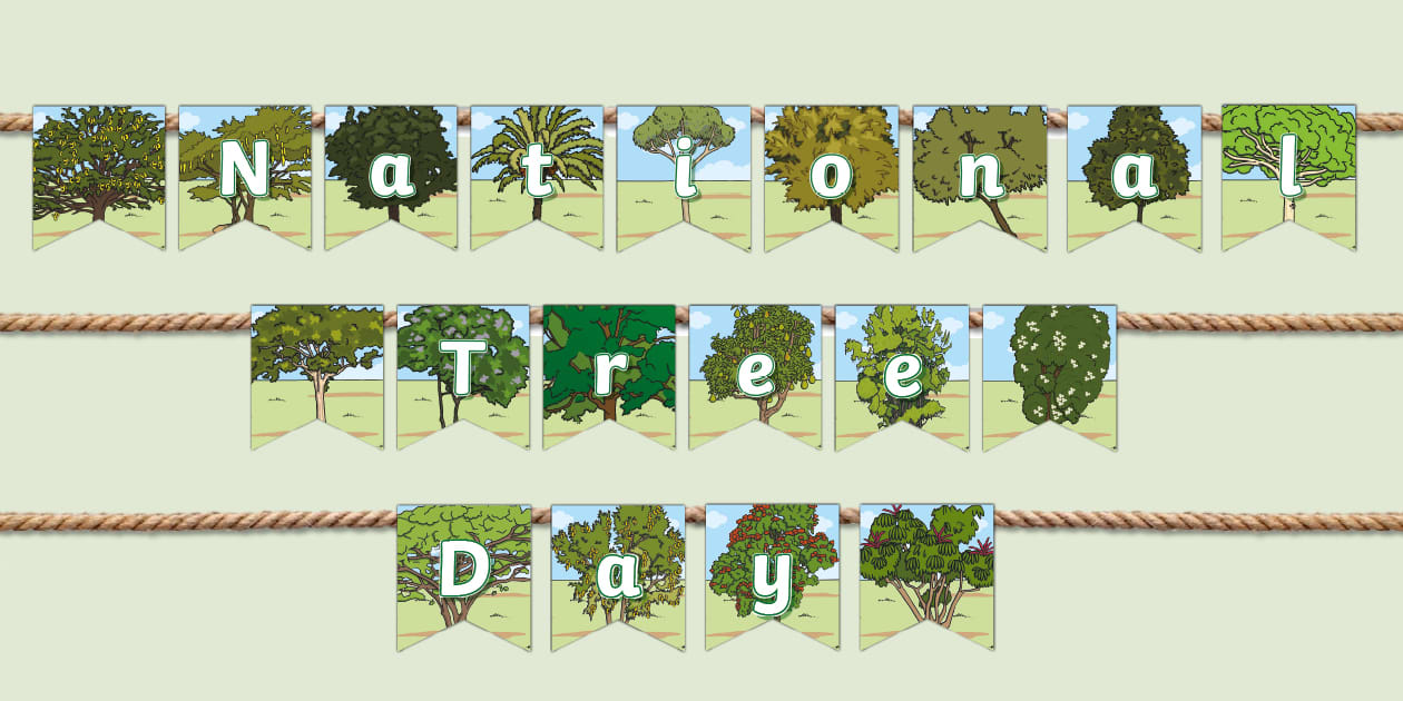 National Tree Day Display Bunting (teacher made) - Twinkl