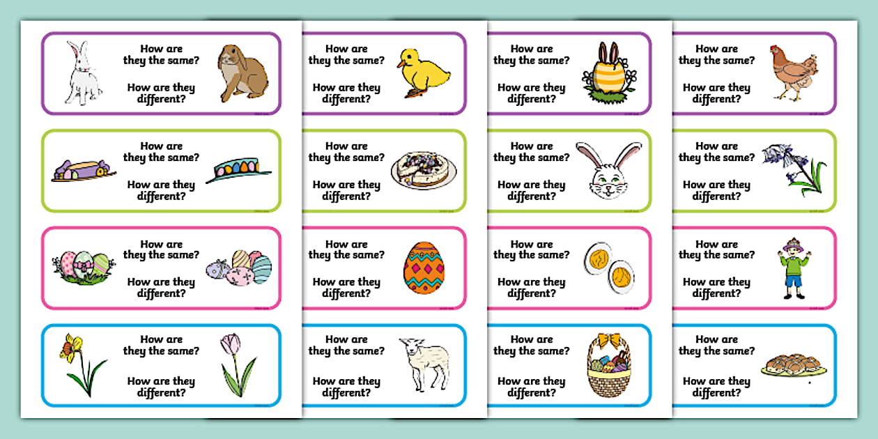Easter-Themed How Are They the Same? How Are They Different?