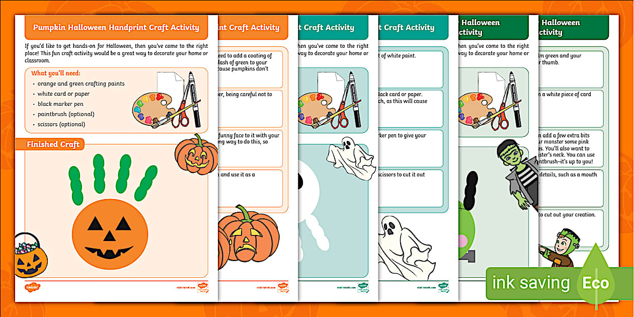 Halloween Handprint Craft Activity Pack | Primary Resources