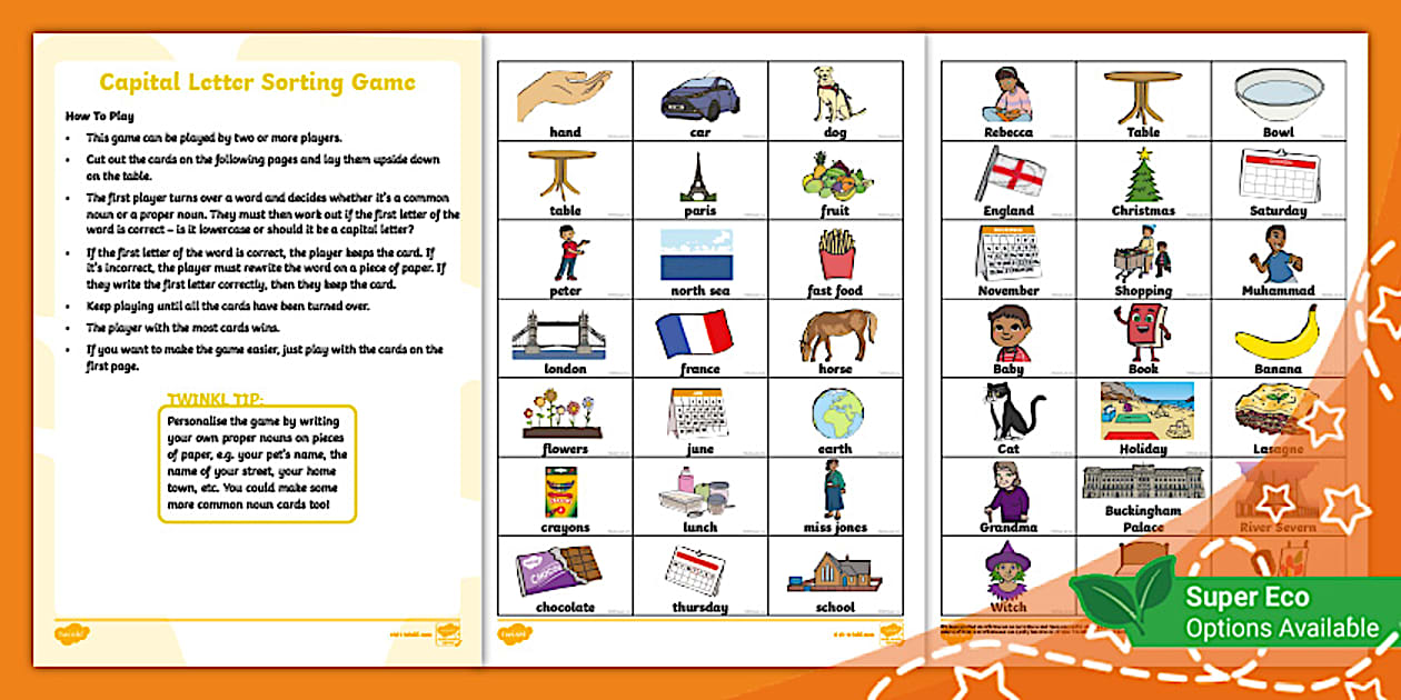 Capital Letters Sorting Game (teacher made) - Twinkl