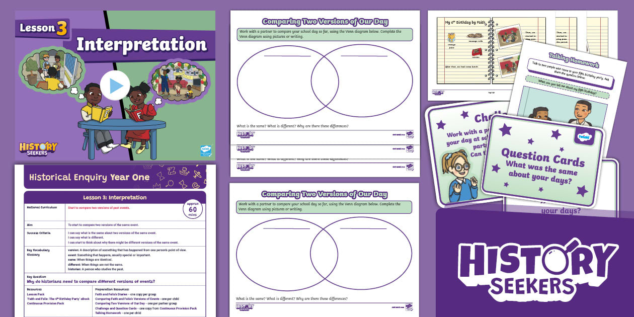 History Seekers: KS1: Historical Enquiry: Lesson 3 - Twinkl