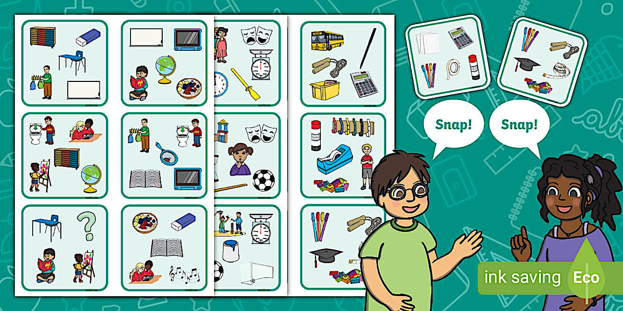 Advanced Snap Card Game School (teacher made) - Twinkl