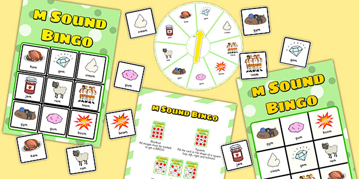 Final 'M' Sound Spinner Bingo