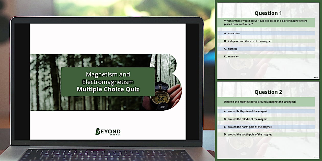 GCSE Magnetism and Electromagnetism Multiple Choice Quiz PowerPoint