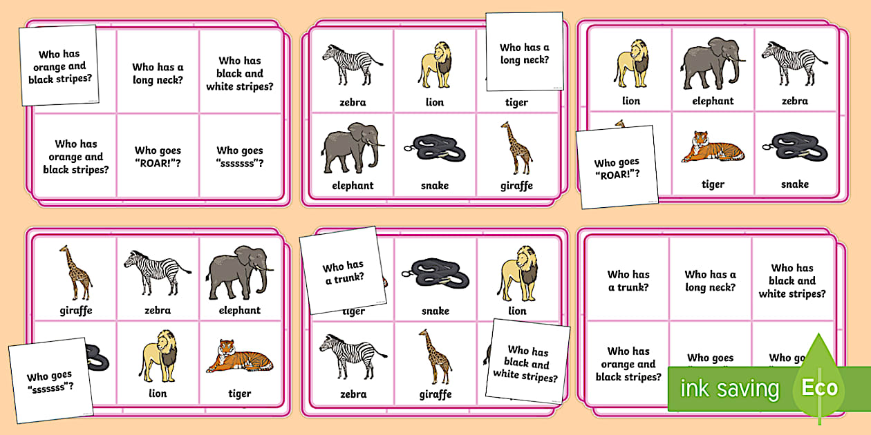 Wild Animals Questions | Lotto Bingo — Primary - Twinkl