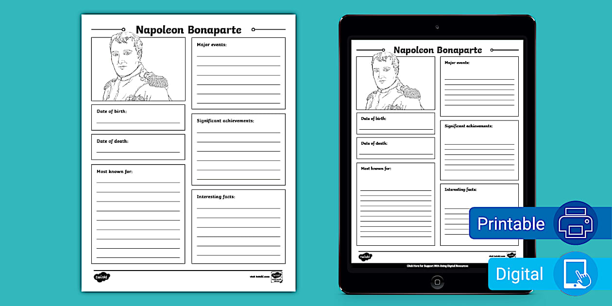 Napoleon Bonaparte Research Worksheet