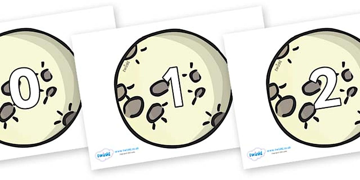 Numbers 0-31 on The Moon (Teacher-Made) - Twinkl