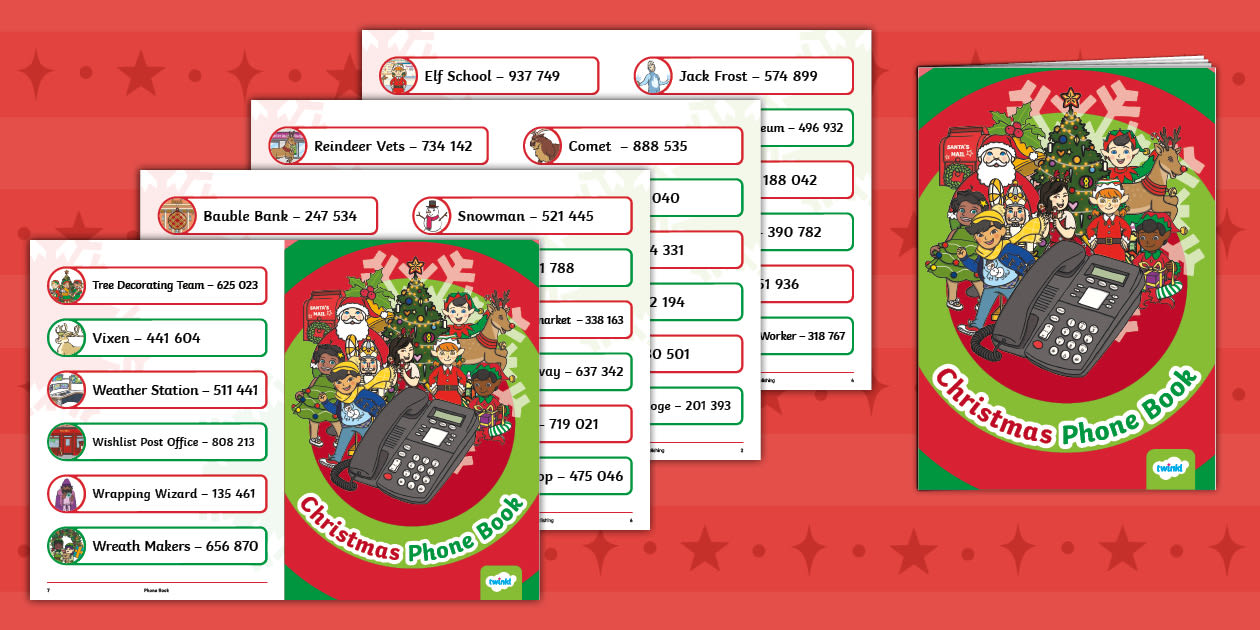 Christmas-Themed Phone Book (teacher made) - Twinkl